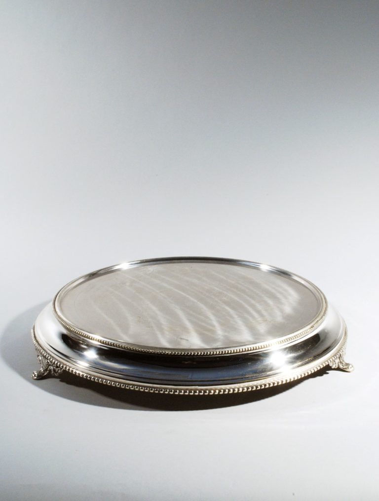 Beaded Silver Cake Plate - West Coast Event Productions, Inc.