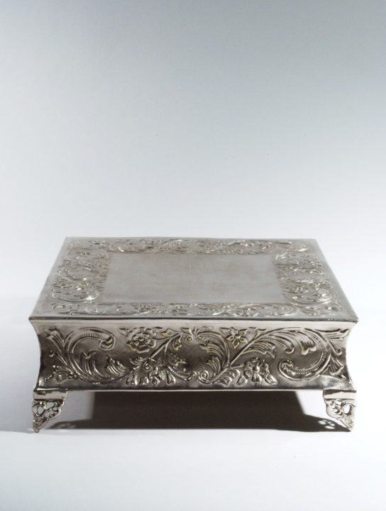 Square Silver Cake Plate - West Coast Event Productions, Inc.
