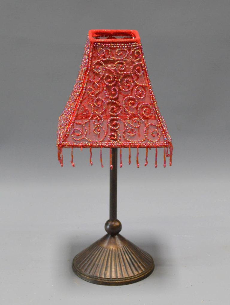 Red Beaded Table Lamp - West Coast Event Productions, Inc.