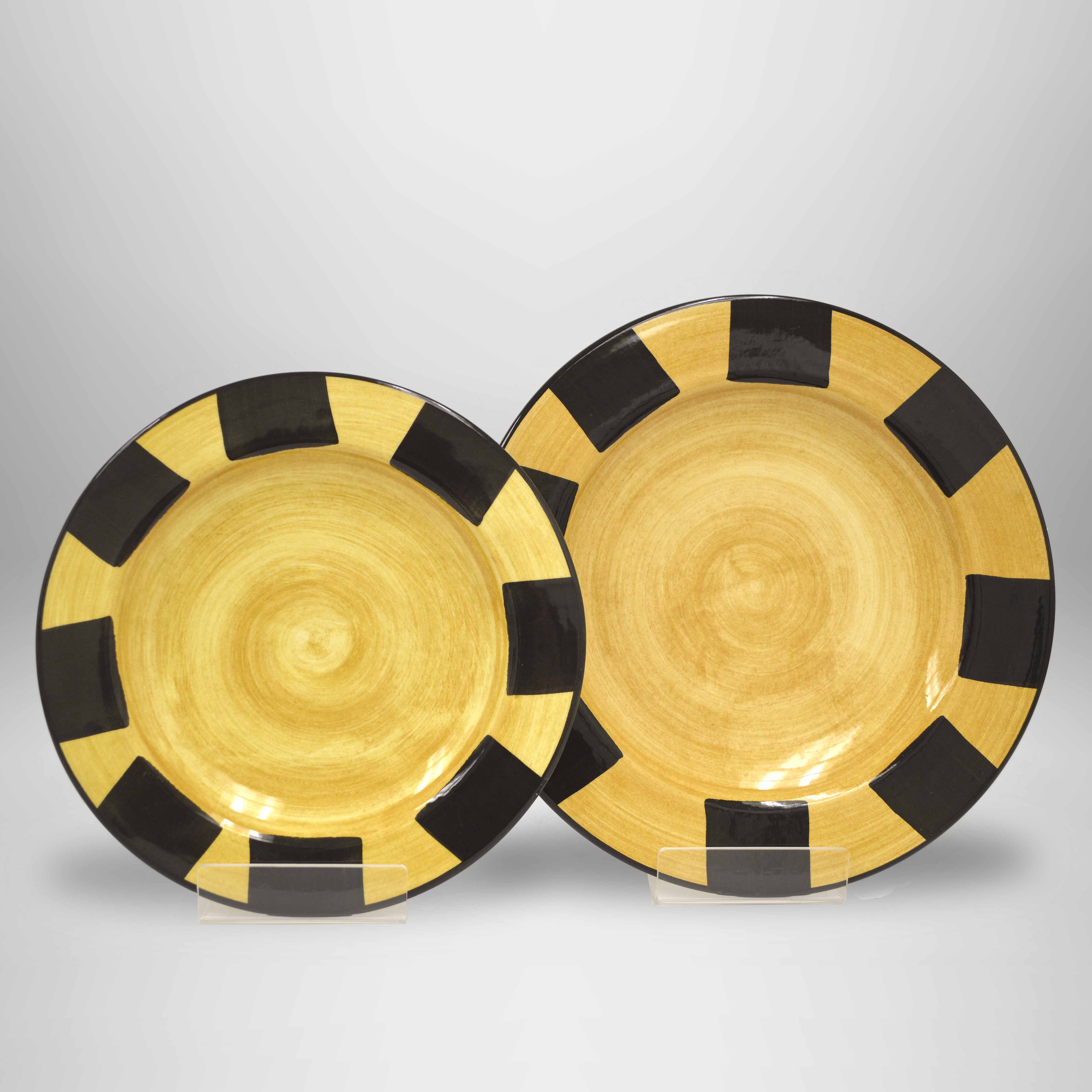 Black & Tan Geometric Dinnerware - West Coast Event Productions, Inc.